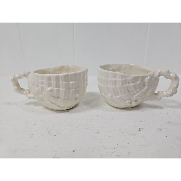 Pier 1 | Dining | Set Of 2 Seashell Teacups Cups Vtg Ceramic Pier ...